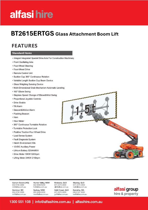 Hercules 1.5T Electric LIfting Boom